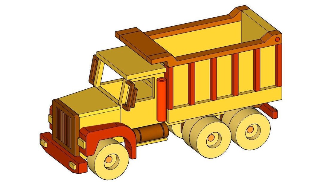 Woodworking Plan PDF – Wooden Toy Truck With Dumping Bed, DIY ...