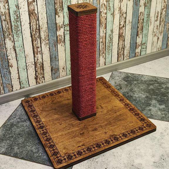 Cat Scratcher With Folk Ukrainian Design – Sisal Scratching Post ...