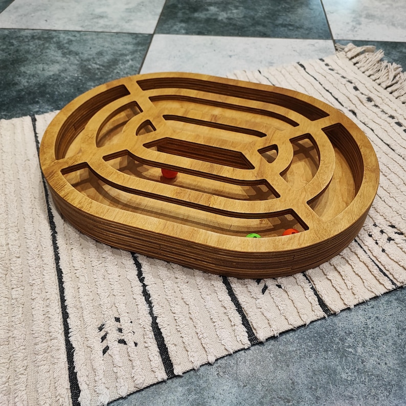 Cat Toy With Moving Balls – Interactive Wooden Cat Puzzle, Ball Hunt ...