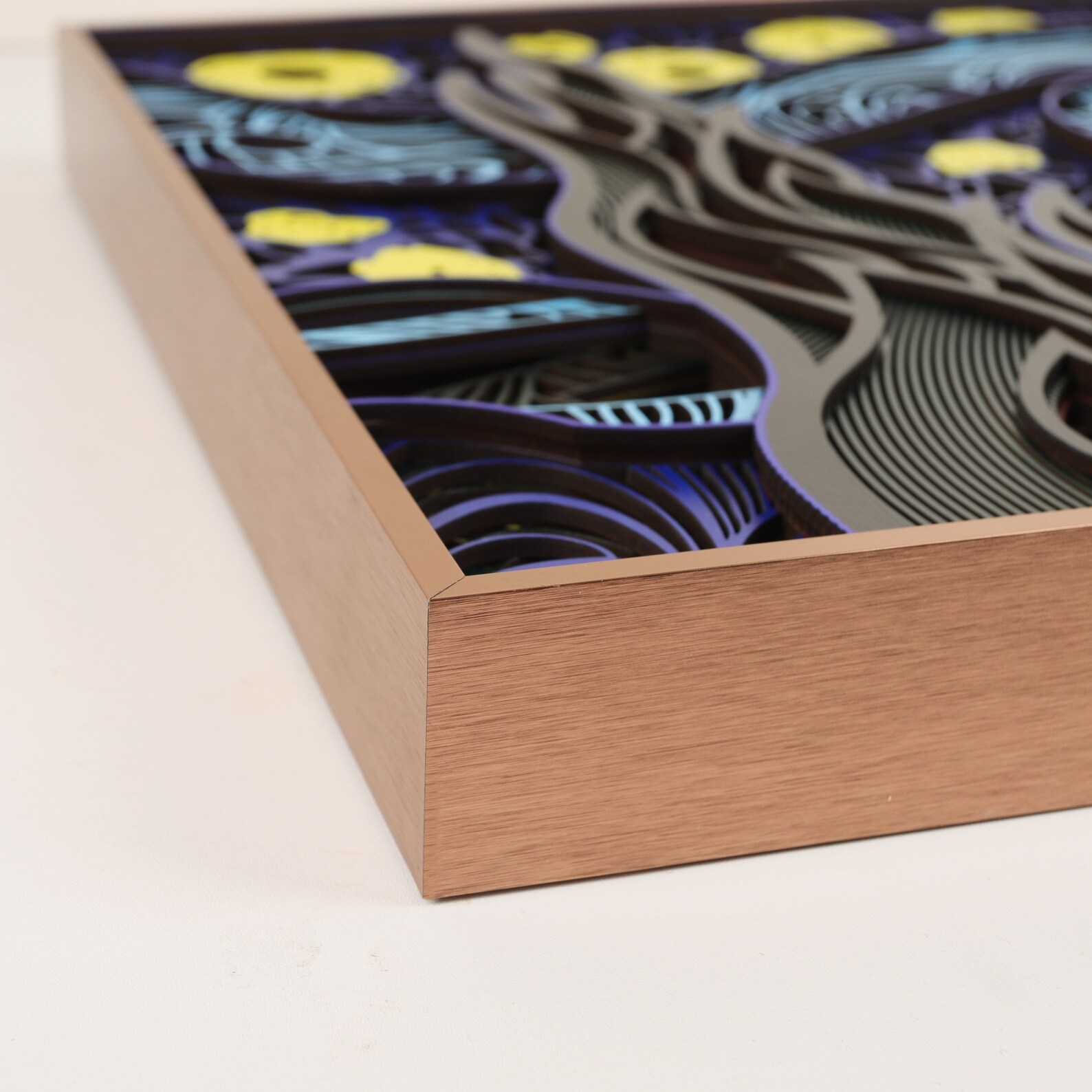 Mys Aurora Starry Night Van Gogh Multi-layer Wall Art, Handcrafted Wood ...