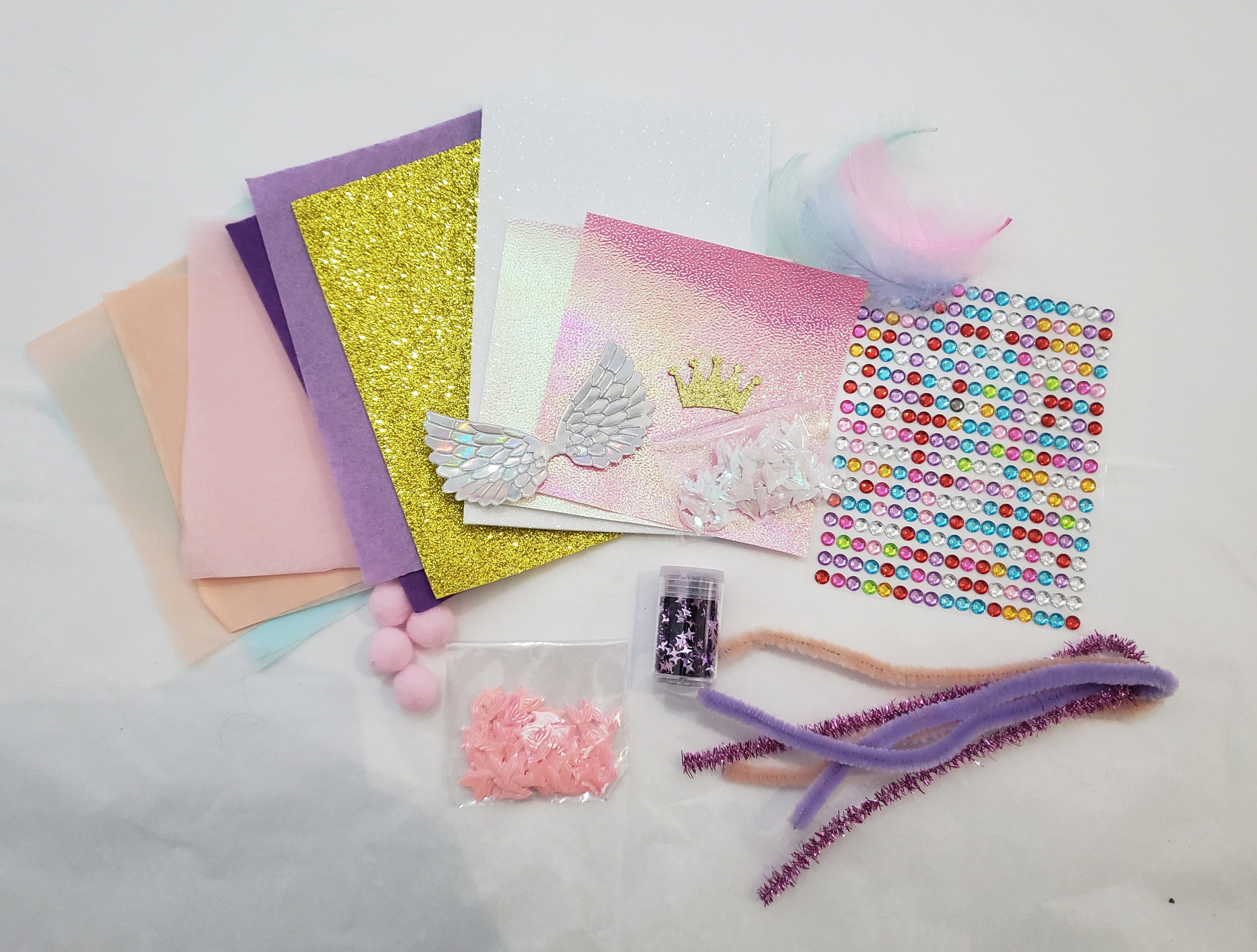 Kids Art and Craft Fairy Princess Unicorn Party Favour With Face Gems ...