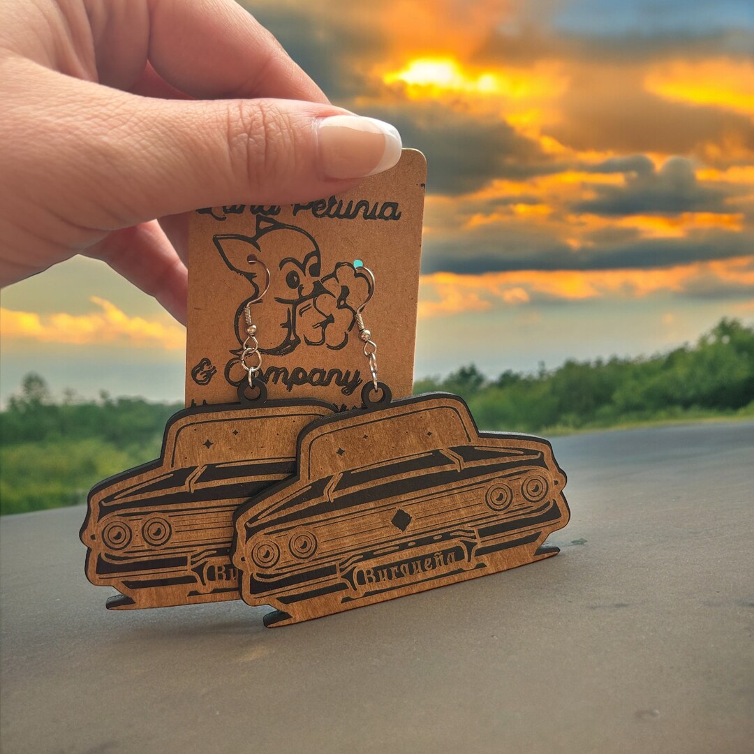 Personalized Lowrider Wooden Earrings - Etsy