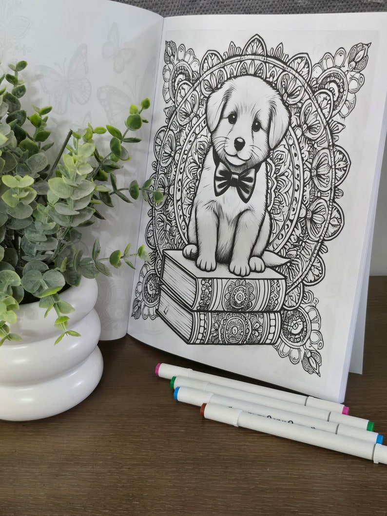 Inspirational Puppies an Adult Coloring Book - Etsy