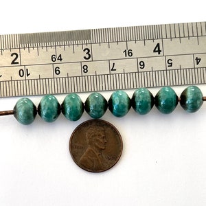 Enameled Blue Beads, Small Round Turquoise Beads, Jewelry Making Beads ...