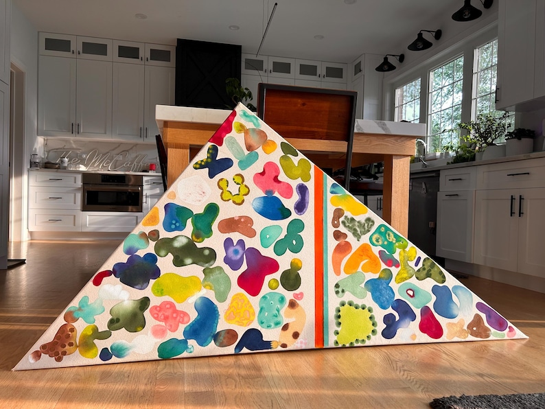 Large Original Artwork Triangle Shaped Abstract Painting Contemporary ...