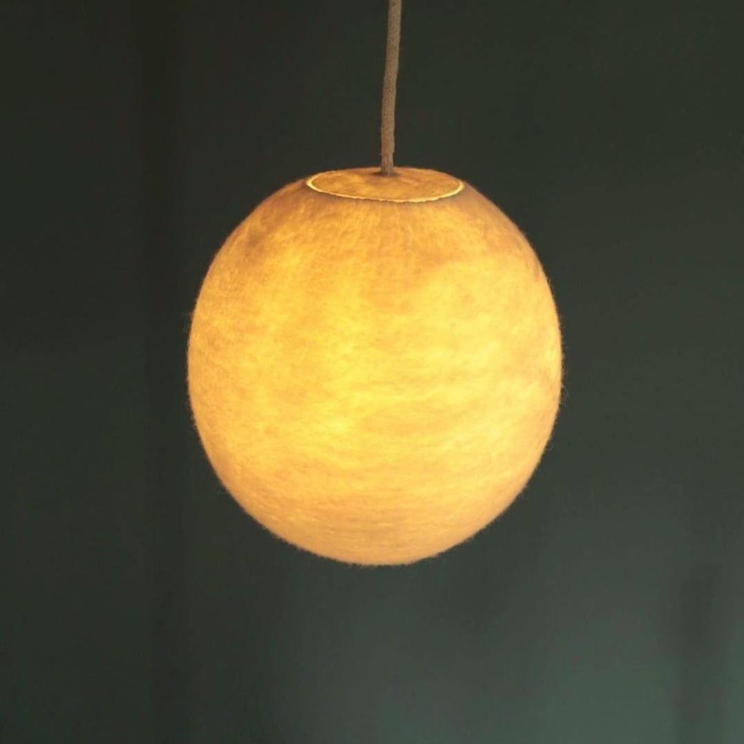 Handmade Merino Wool Pendant Light: Sound Dampening Felt Lamp - Etsy