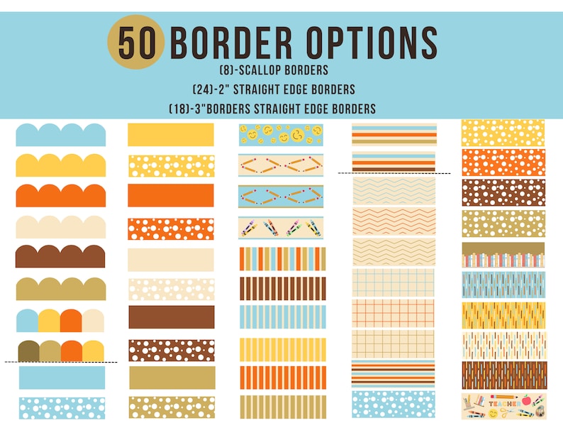 Bulletin Board Border, Printable Classroom Borders, Back to School ...