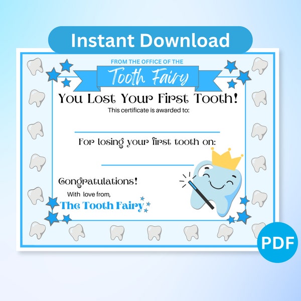 Lost First Tooth Award - Etsy UK