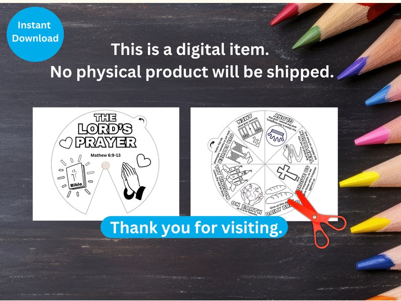 The Lord's Prayer Coloring Wheel, Printable Kids Bible Lesson, Bible ...