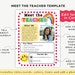 Editable Meet the Teacher Template, Canva Editable Template, Teacher ...
