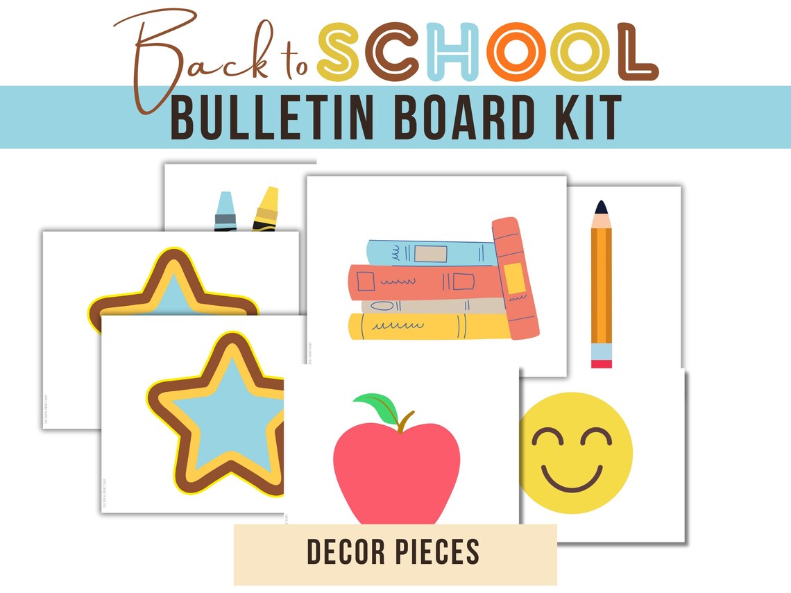 Back to School Bulletin Board Kit, New School Year Bulletin Board ...