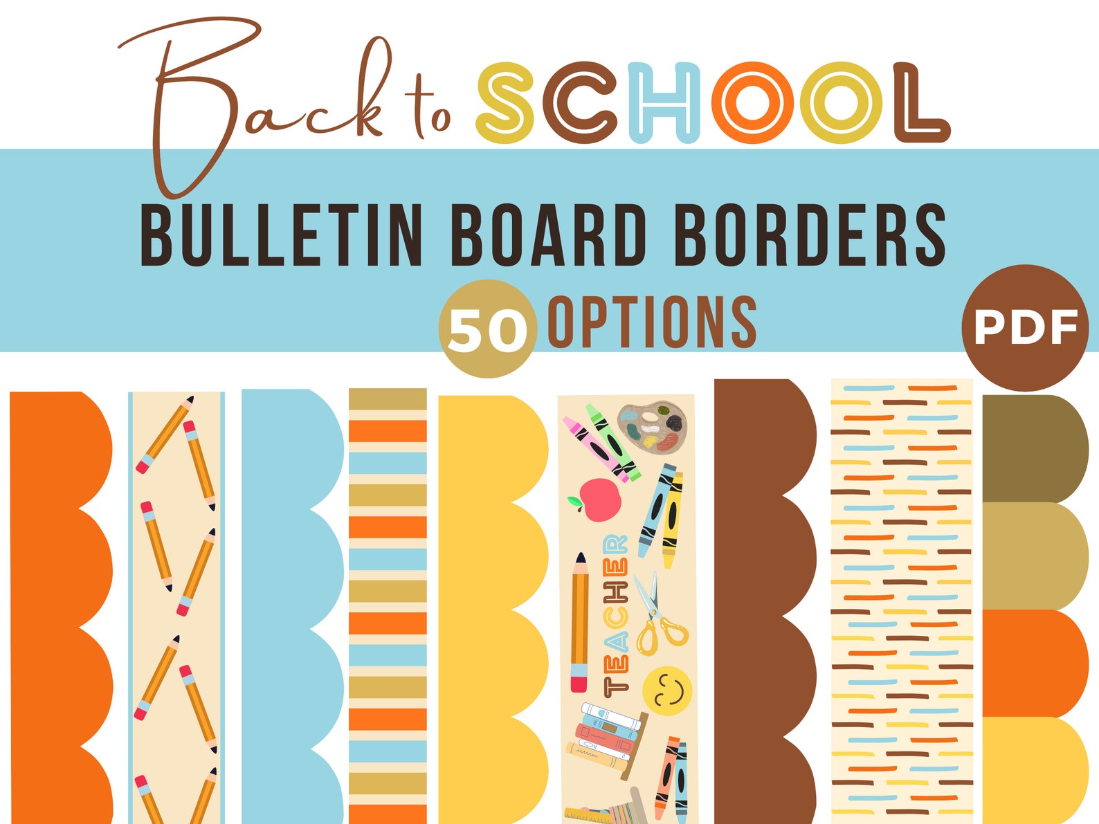 Bulletin Board Border, Printable Classroom Borders, Back to School ...