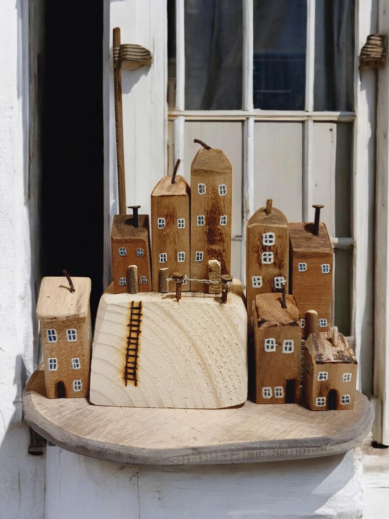 Walnut Cottages Little Wooden Houses Soft Minimalist Handmade Gift ...