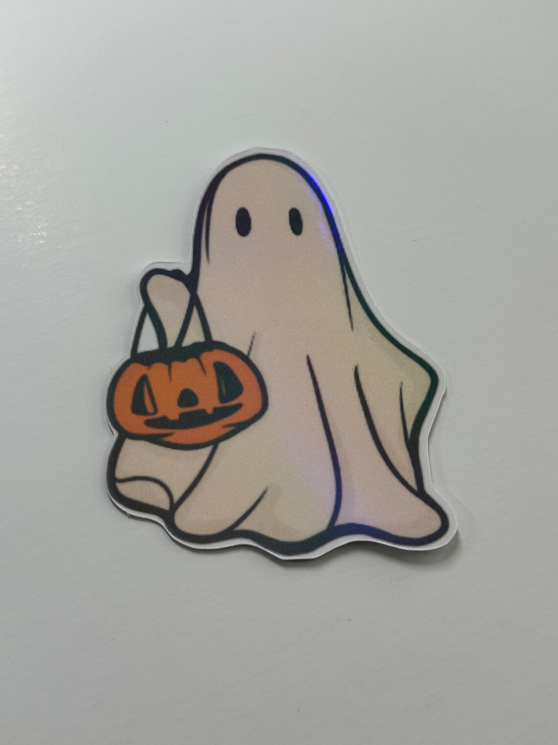 Cute Ghost Tricker Treating Sticker, Halloween Stickers, Cute Halloween ...