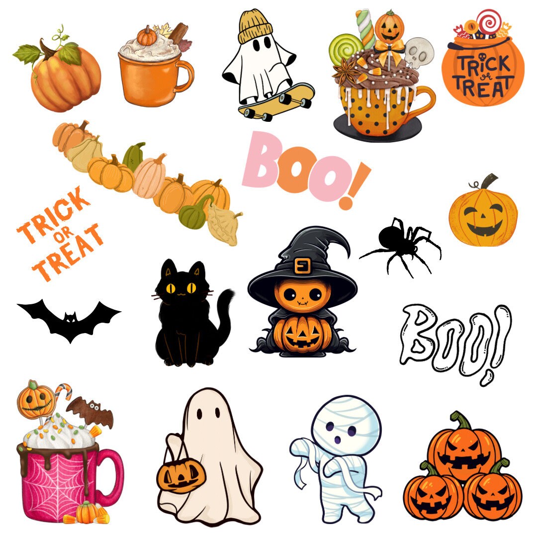 Halloween Sticker Bundle for Planner, Books and Binders. Fall Cozy ...