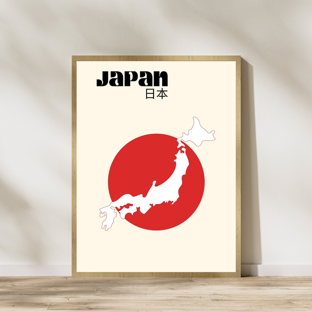Japan Map Poster | Japanese Art Print | Asian Printable Art ...