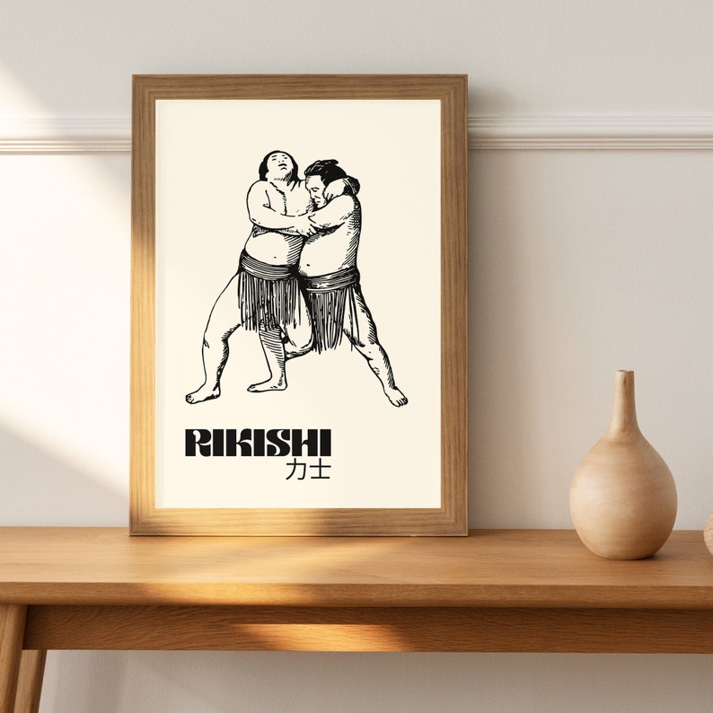 Japanese Sports Poster Sumo Poster Japanese Art Print Asian Printable ...