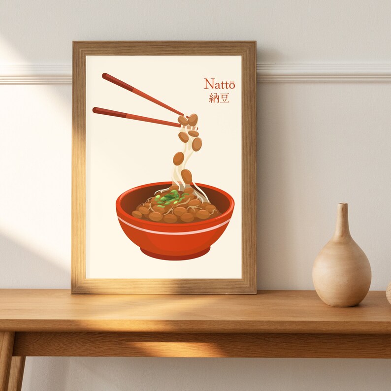 Natto Poster | Japanese Food Poster | Asian Printable Art | Minimalist ...