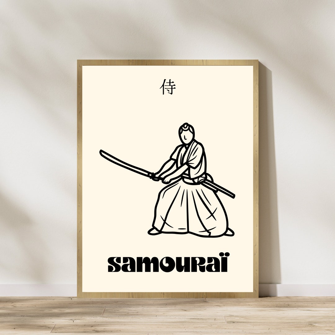Samurai Poster Katana Poster Japanese Art Print Asian Printable Art ...