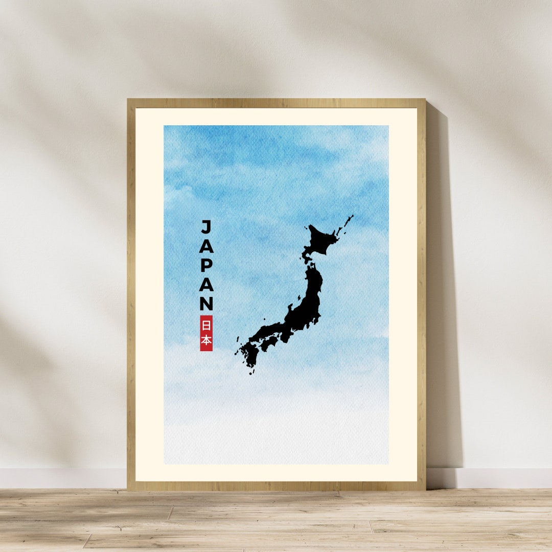 Japan Map Poster | Japanese Art Print | Asian Printable Art ...