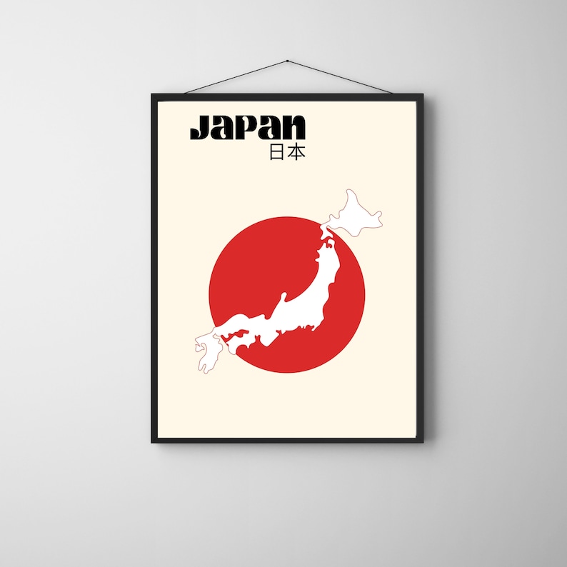 Japan Map Poster | Japanese Art Print | Asian Printable Art ...