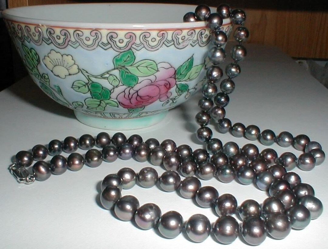 Opera Length Black Pearl Strand Opulent Classic Party Pearls Freshwater ...
