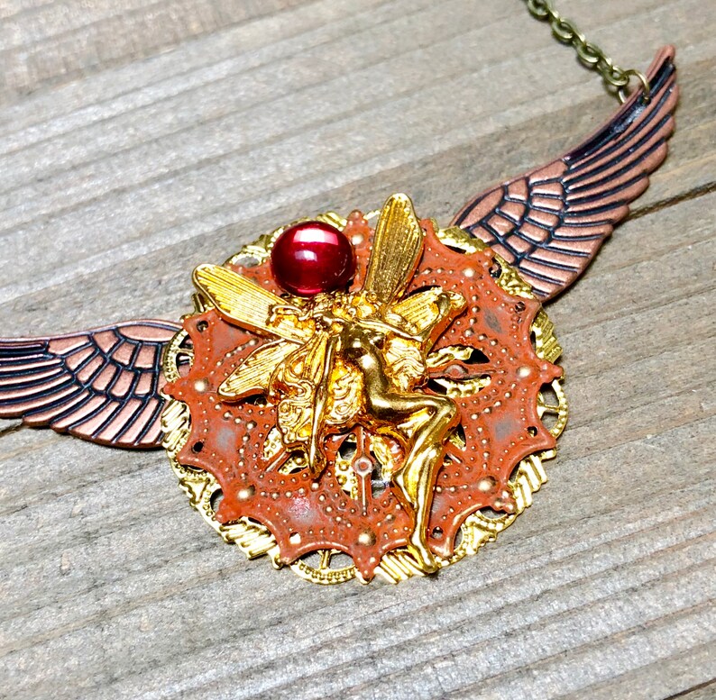 Steampunk Fairy Necklace Pendant Victorian Fae Steam Punk | Etsy