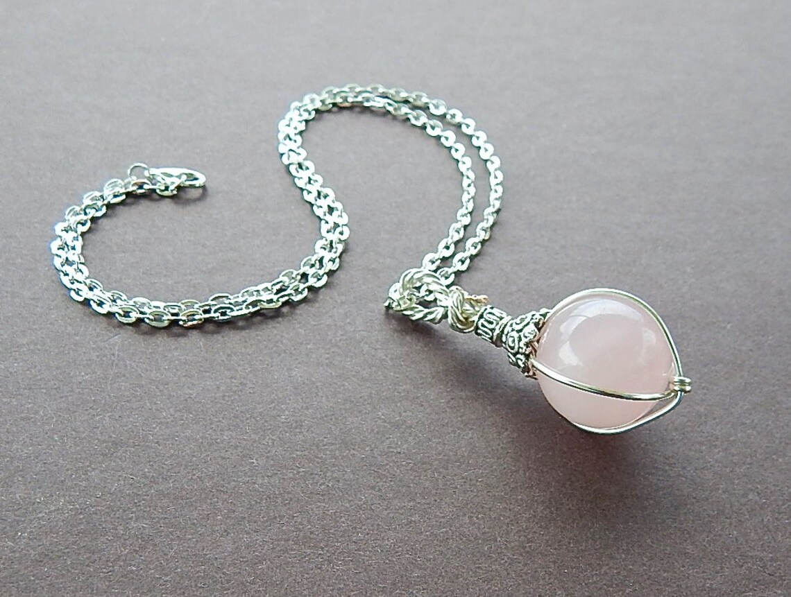 Fortune Teller Large Rose Quartz Ball Sphere Gemstone Pendant - Etsy