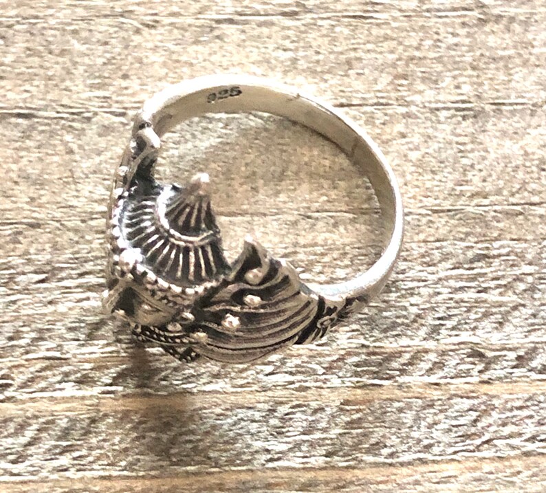 Sterling Silver Hindu Deity Ring Winged Goddess Handmade Jewelry Size 6 ...