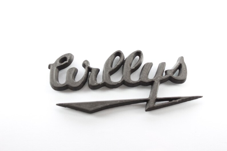 Willys Emblem Black Badge | Script | Decal | Replacement | Sign | Logo ...