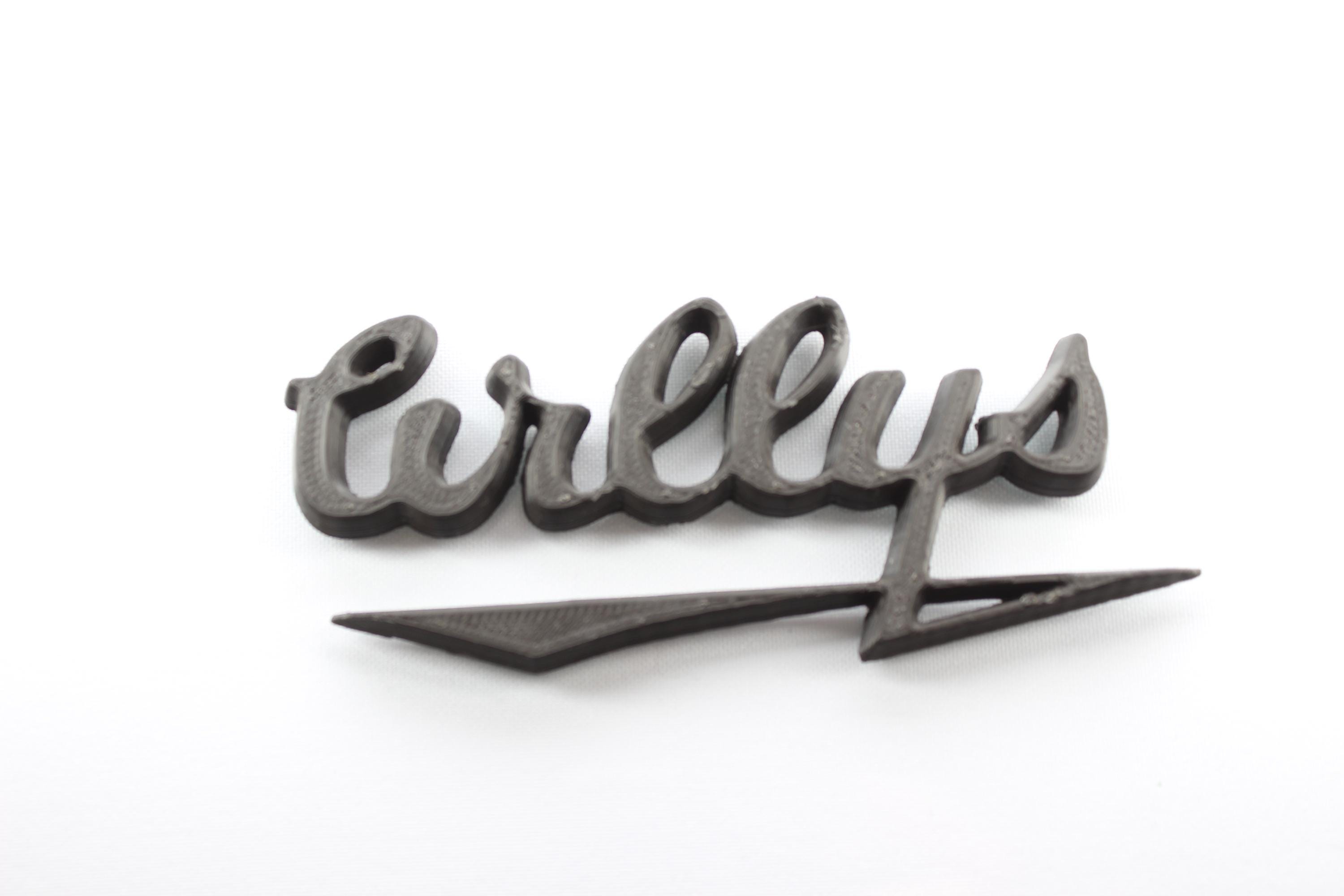 Willys Emblem Black Badge | Script | Decal | Replacement | Sign | Logo ...