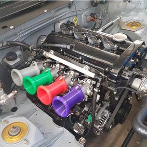 4AGE Velocity Stack for TOYOTA AE86 | 105mm Tall | 4 Inch | Silver Top ...