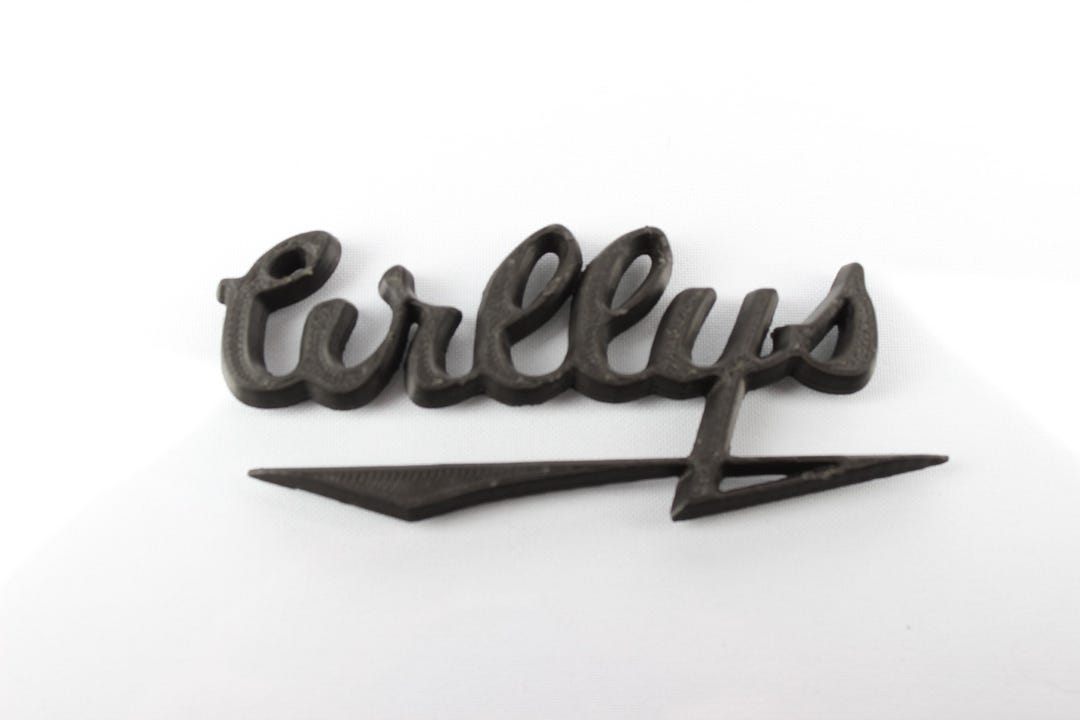 Willys Emblem Black Badge | Script | Decal | Replacement | Sign | Logo ...