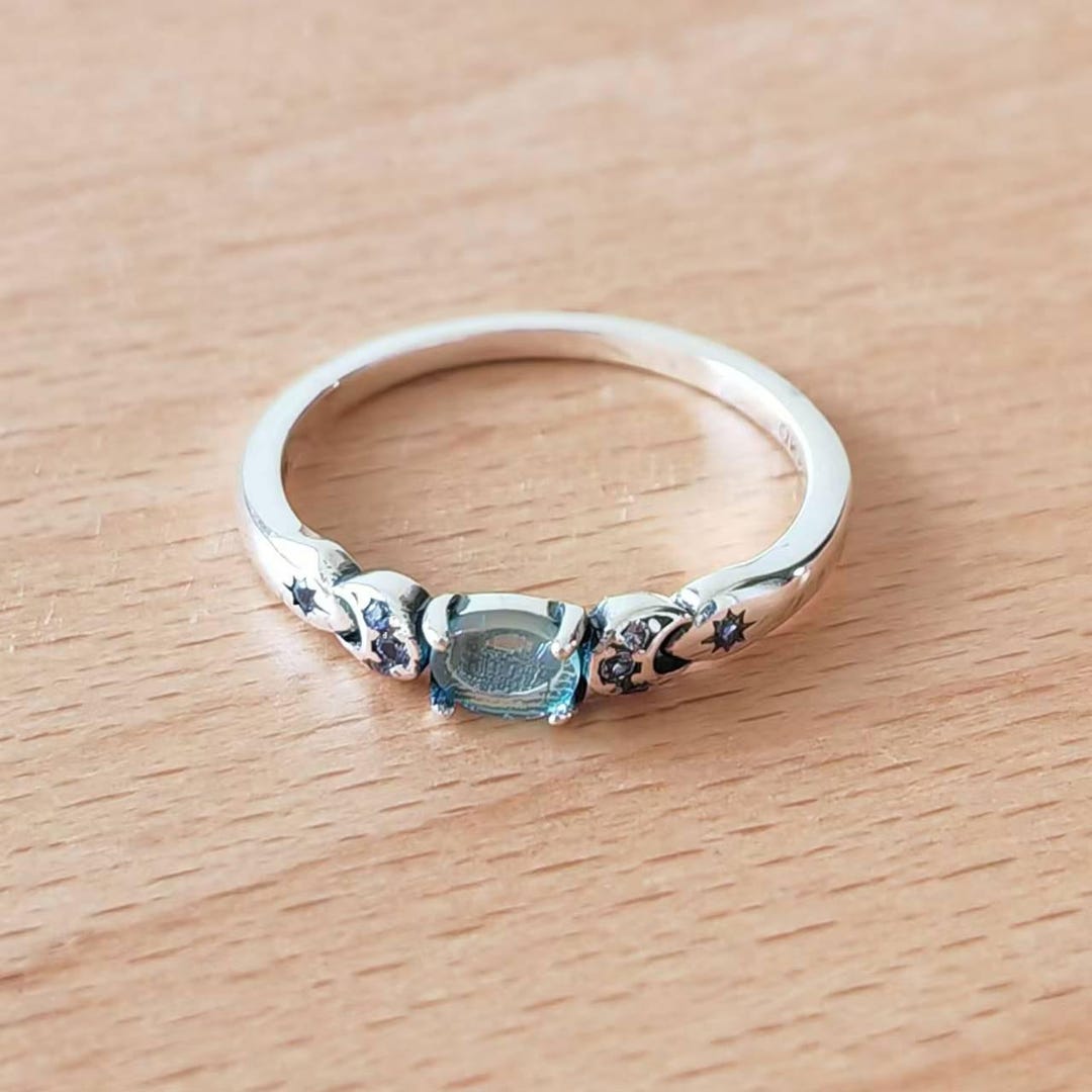 Aladdin Princess Jasmine Ring,925 Sterling Silver Blue Stone Ring ...