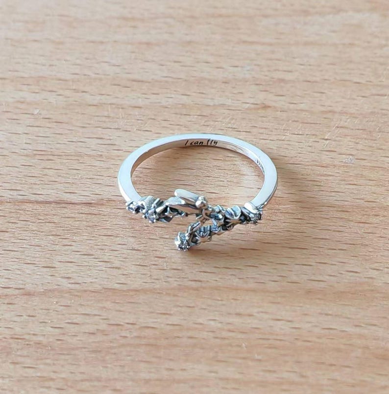 Disney Tinker Bell Sterling Silver Ring With Cubic Zirconia - Etsy