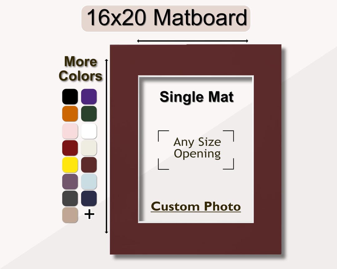 16x20 Premium Matboard |any Size Opening for Custom Photo or Artwork ...