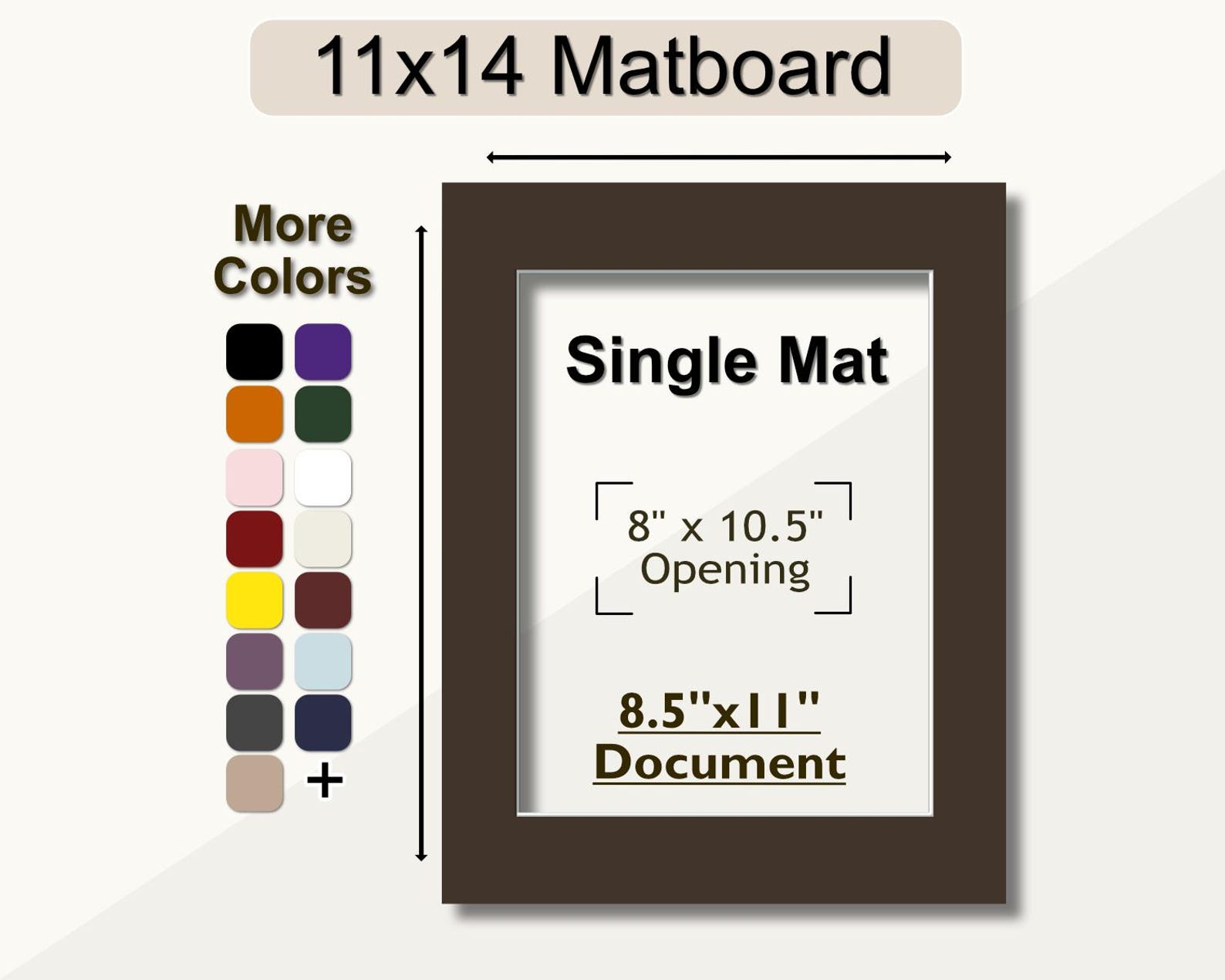 11x14 Premium Matboard for 8.5x11 for Documents and Certificates ...