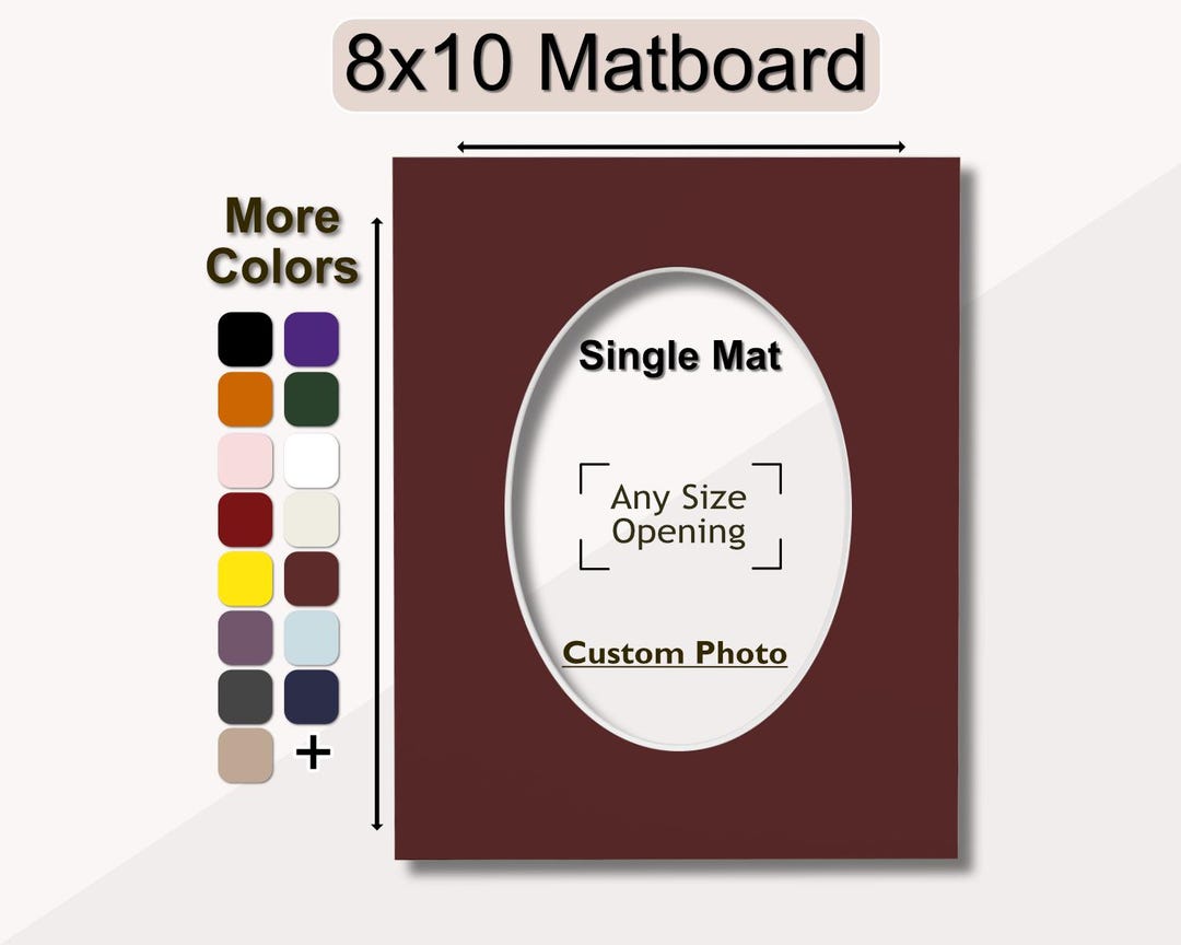 8x10 Premium Matboard | Any Size Opening for Custom Photo or Artwork ...