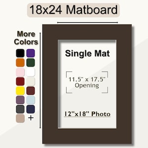 18x24 Premium Matboard for 12x18 Photo or Artwork | Multiple Colors ...