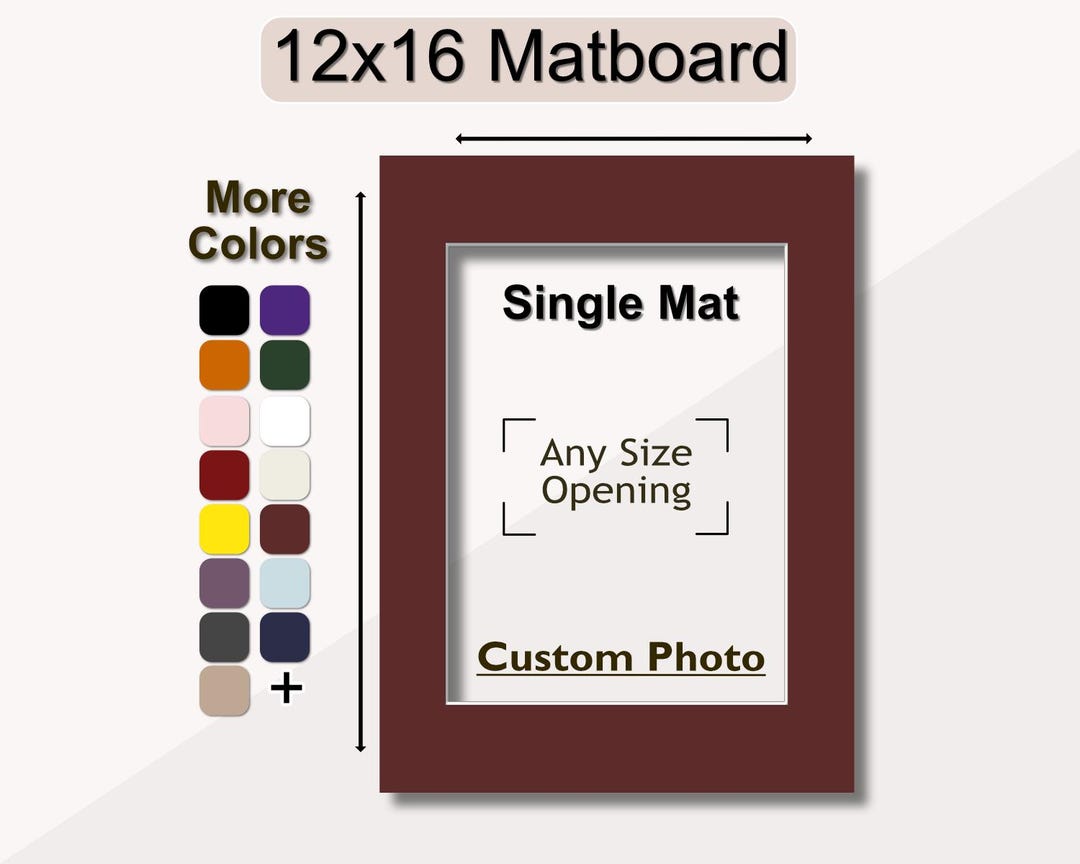 12x16 Premium Matboard | Any Size Opening for Custom Photo or Artwork ...