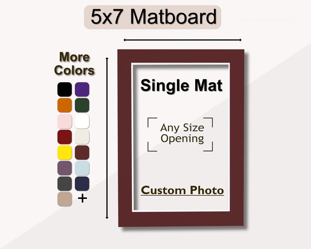 5x7 Premium Matboard | Any Size Opening for Custom Photo or Artwork ...
