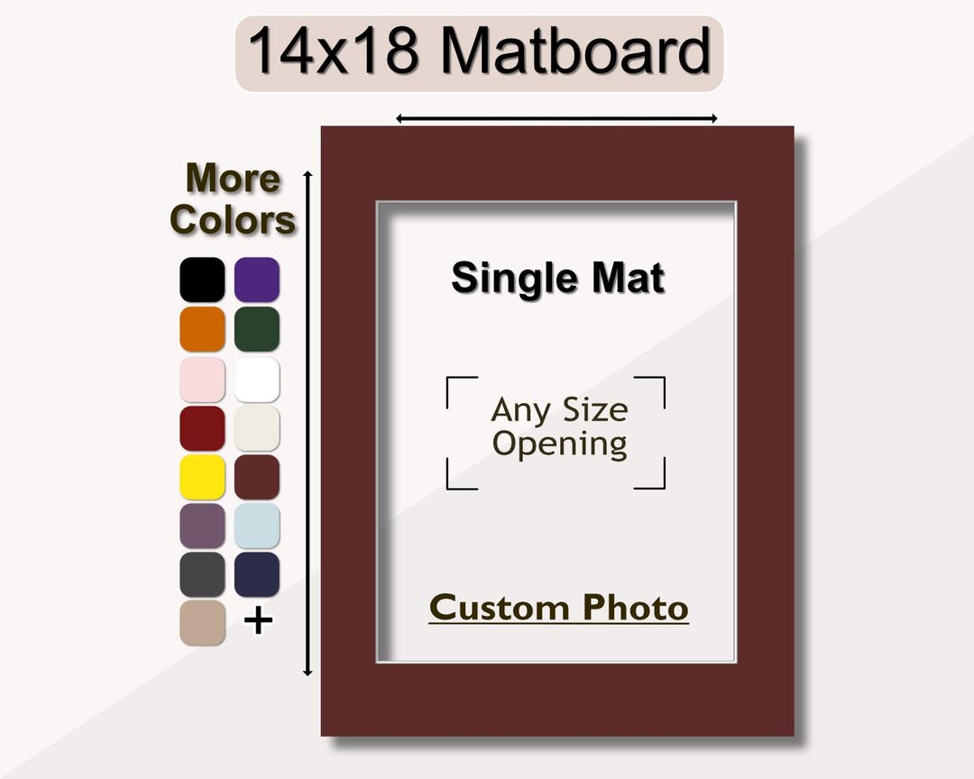 14x18 Premium Matboard | Any Size Opening for Custom Photo or Artwork ...