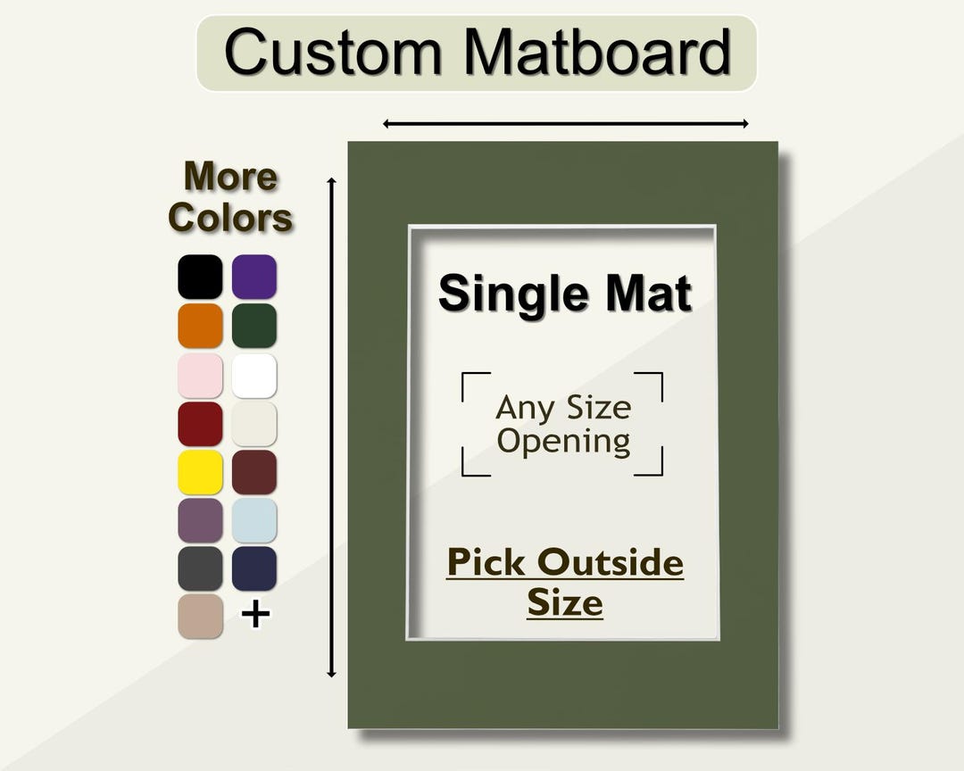 Custom Premium Matboard | Choose Your Color and Size | Any Opening for ...