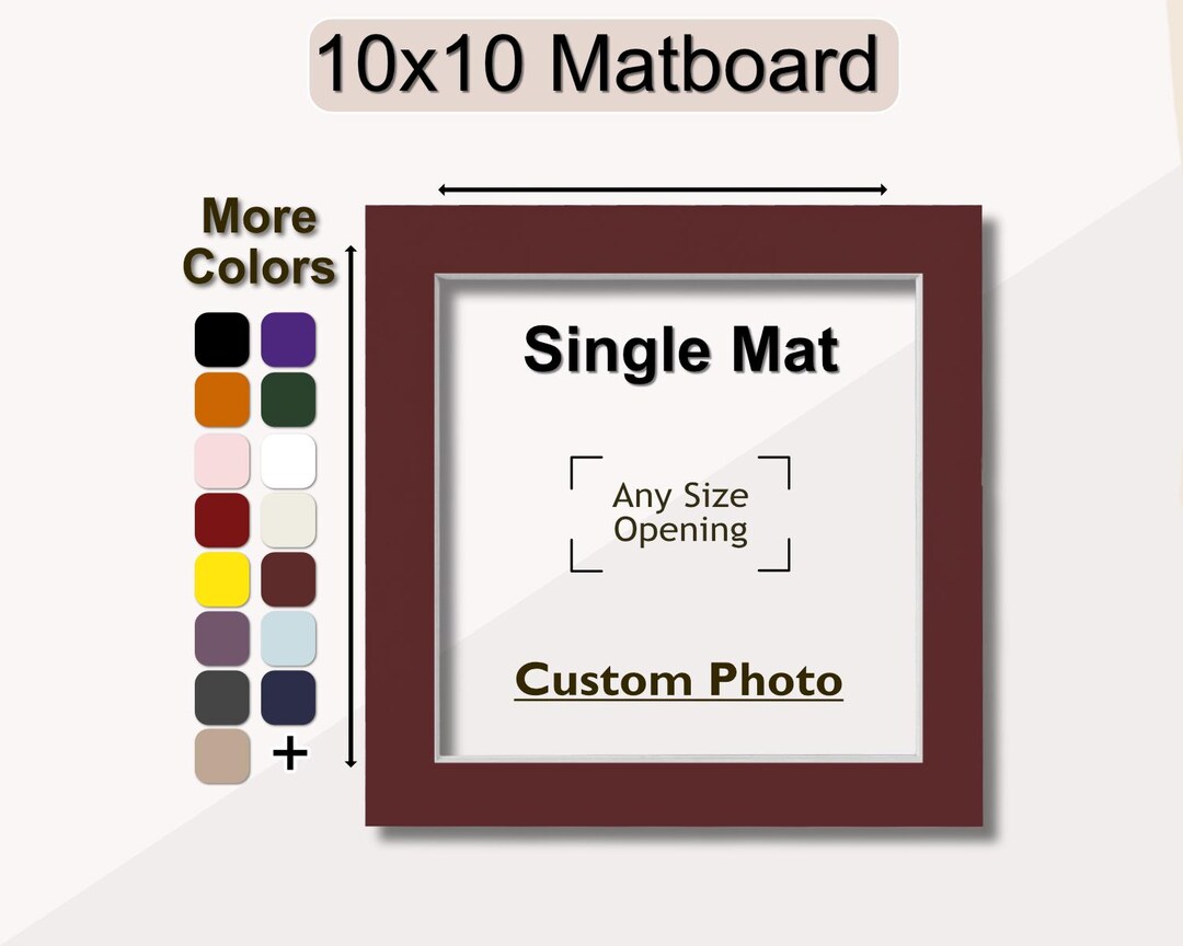 10x10 Premium Matboard | Any Size Opening for Custom Photo or Artwork ...