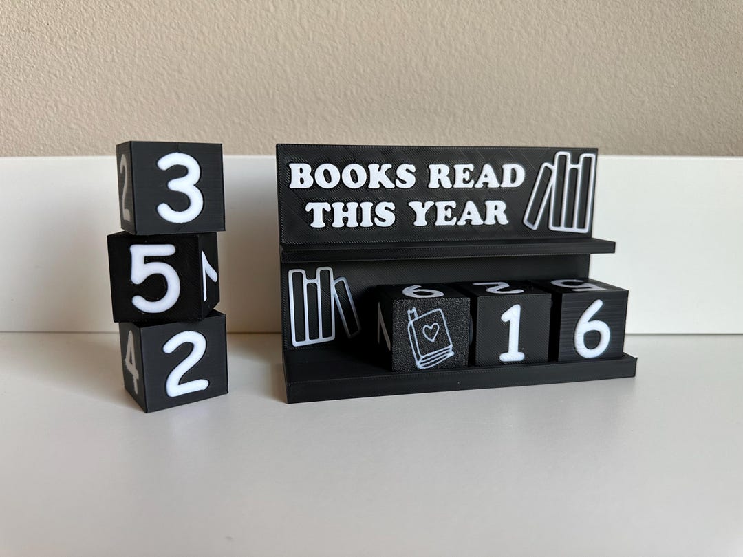 Personalized Books Read This Year Tracker | 3D Printed Book Counter ...