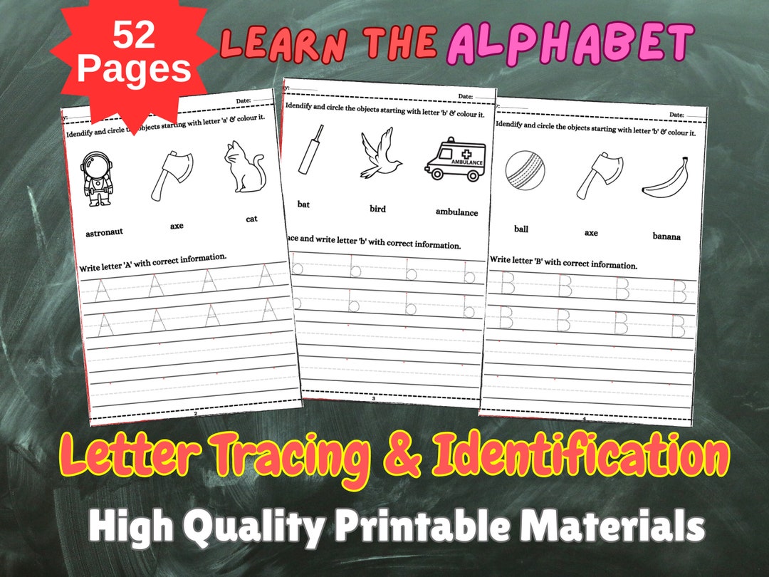 Learn the Alphabet: Letter Tracing and Identification, Educational ...