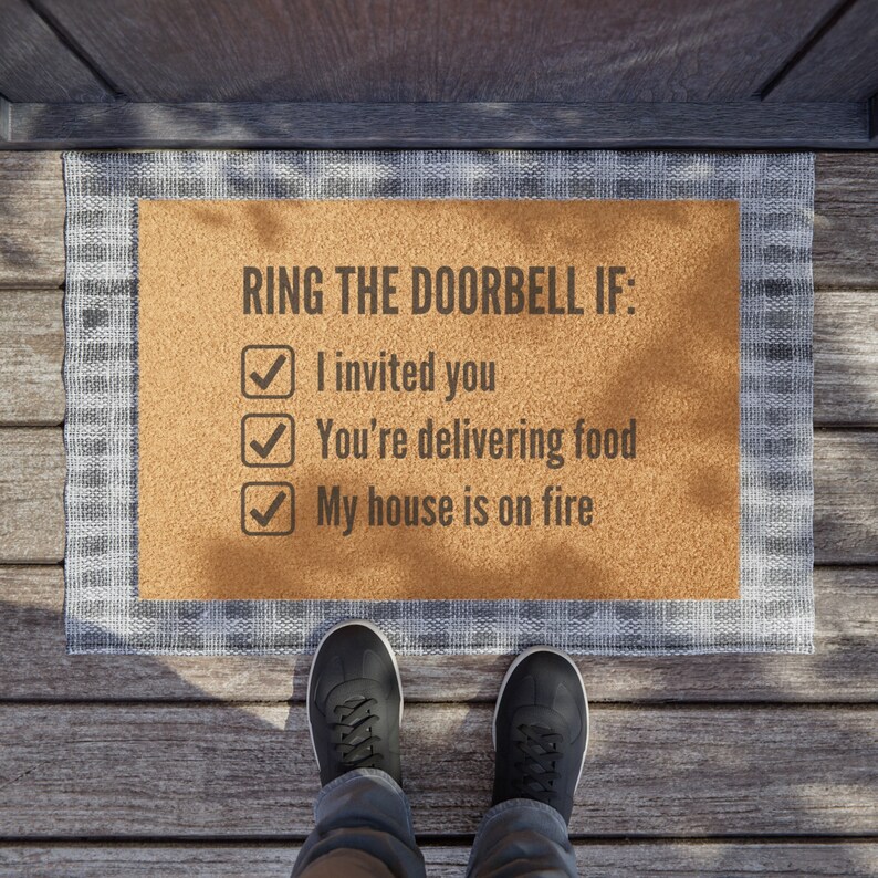 Ring the Doorbell Sign, Please Leave Doormat, Funny Door Mat, Funny ...
