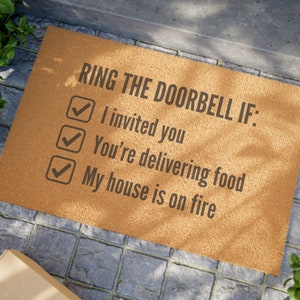 Ring the Doorbell Sign, Please Leave Doormat, Funny Door Mat, Funny ...
