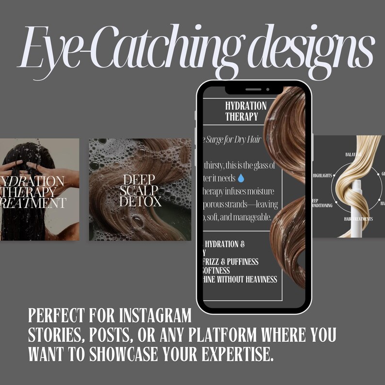 Hair Instagram Post Templates: Salon Marketing Content (canva Editable ...