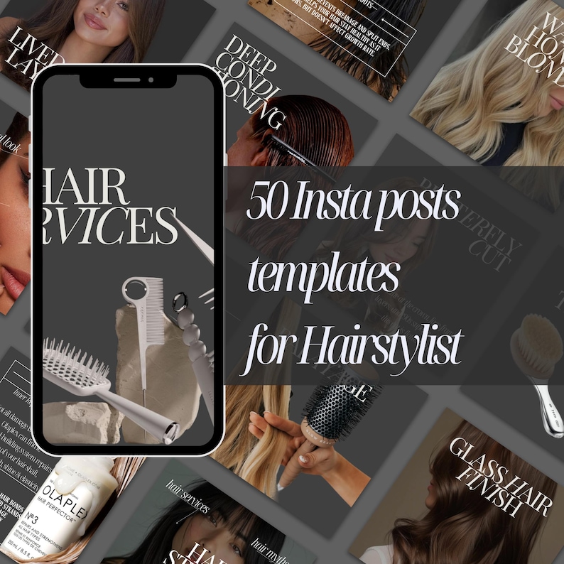 Hair Instagram Post Templates: Salon Marketing Content (canva Editable ...